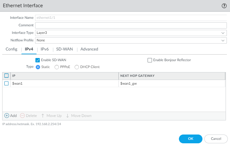 Configure a Physical Ethernet Interface for SD-WAN