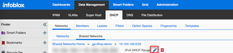 Configure DHCP Server on the Infoblox Server