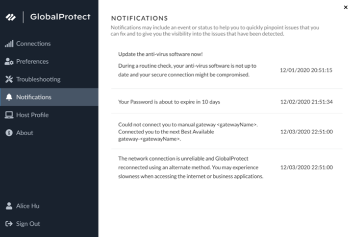 Redesigned GlobalProtect App User Interface for Windows and macOS