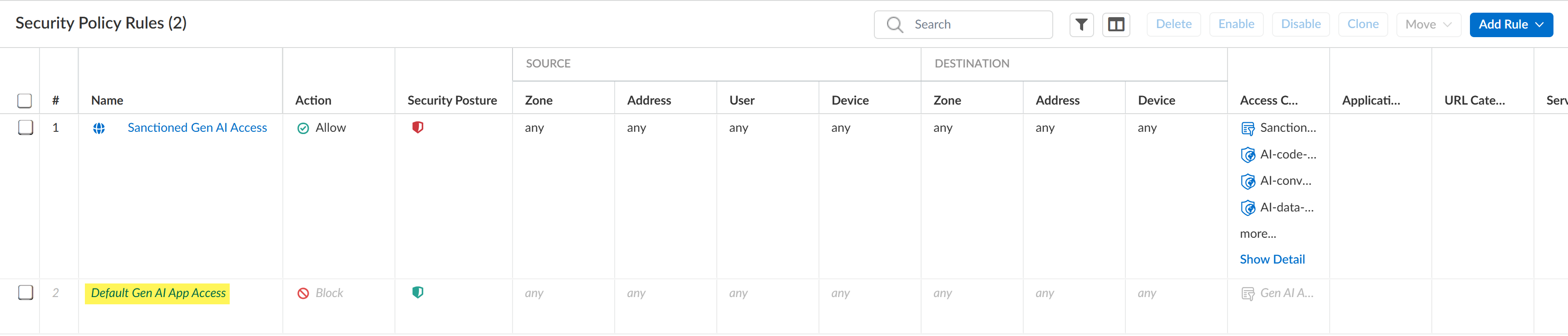 Modify Default GenAI App Access Policy Rule to Control GenAI Access