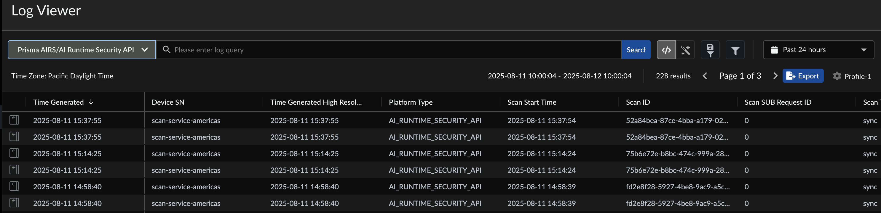 Monitor: Threat Logs and AI Security Logs