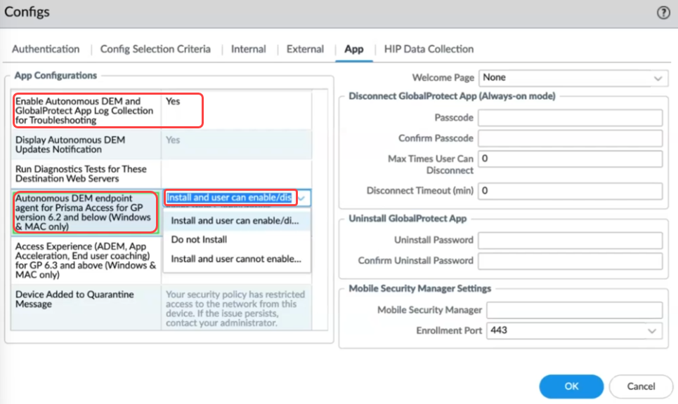 Enable ADEM to Monitor Mobile User Experience