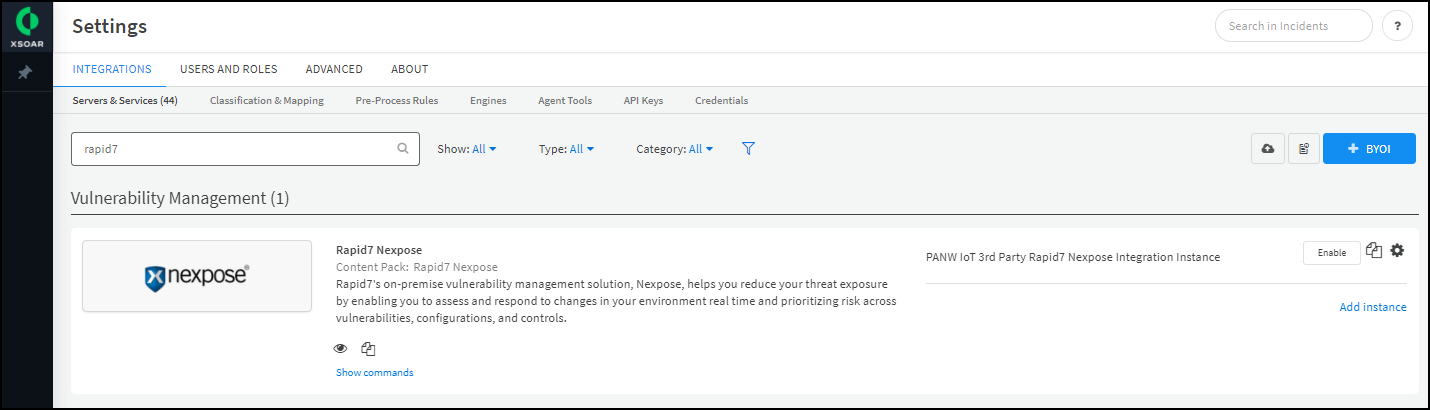 Set up Device Security and XSOAR for Rapid7 InsightVM Integration