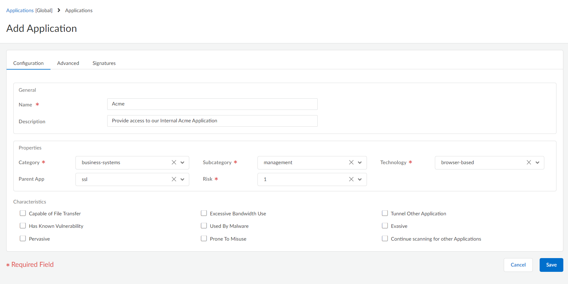 Create a Custom Application (Strata Cloud Manager)