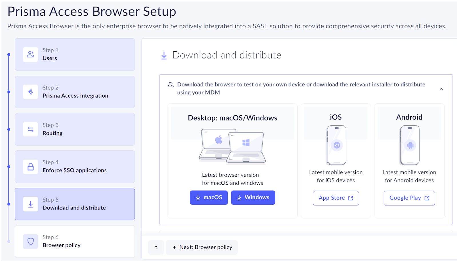 Prisma Access Mobile Browser