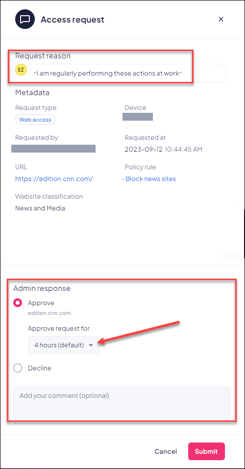 Manage Prisma Access Browser Requests