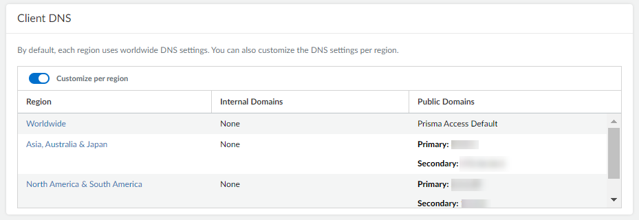 DNS for Prisma Access