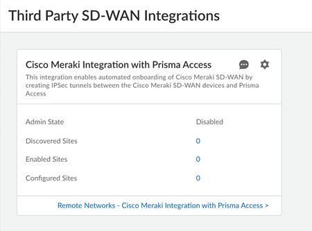 Integrate Prisma Access with Cisco Meraki SD-WAN