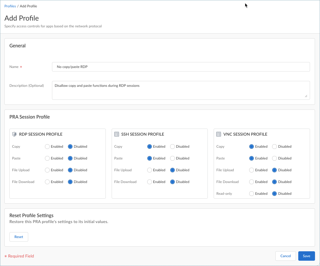 Set Up Privileged Remote Access Profiles