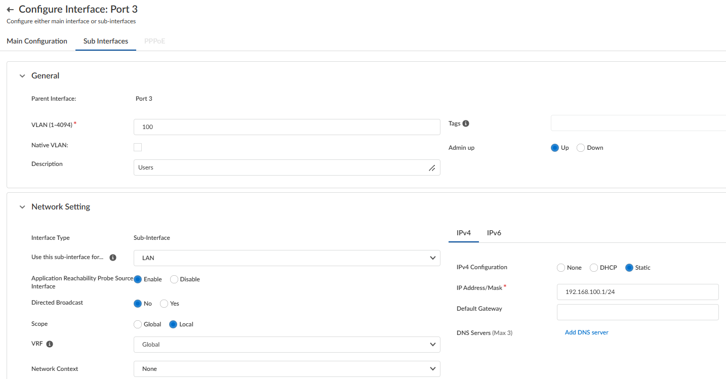 Configure A Sub Interface