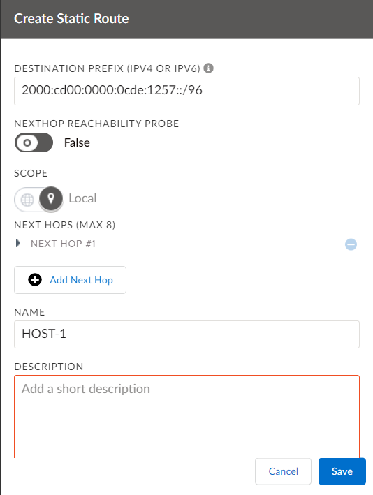 Configure a Static Route