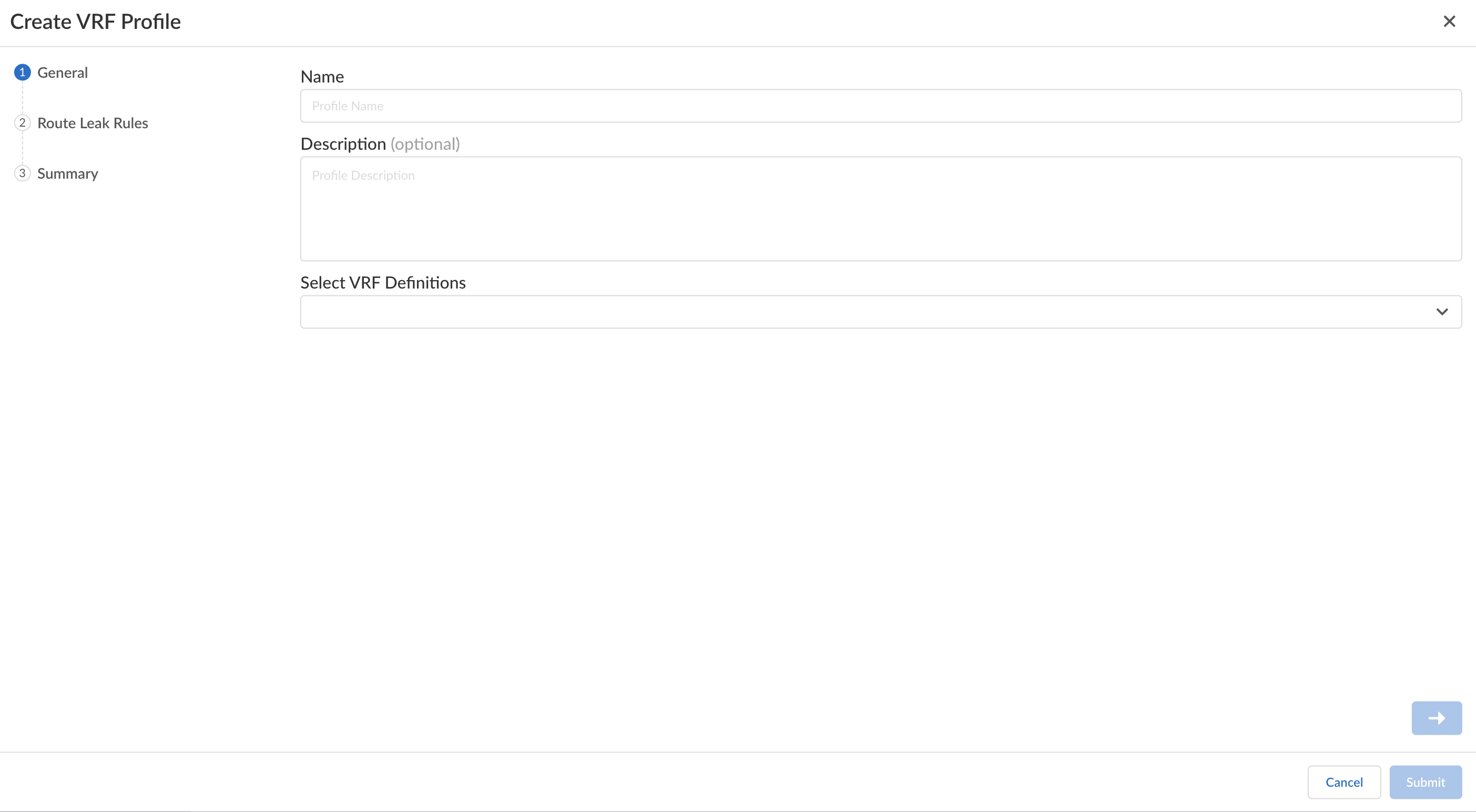 Configure a VRF Profile in Prisma SD-WAN