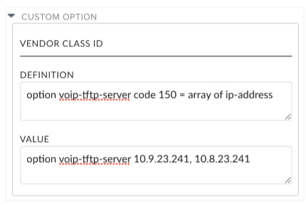 Configure Custom Options for DHCP Servers