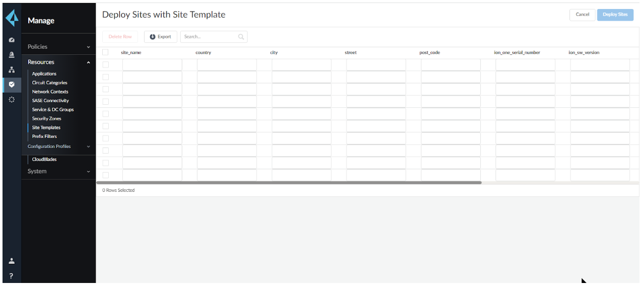 Deploy Site Using a Template