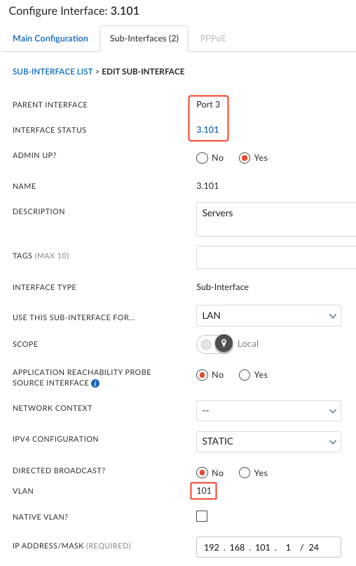 Configure a Sub-Interface