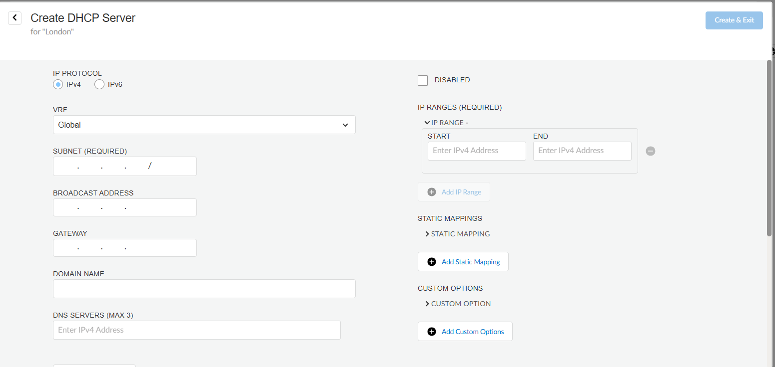 Configure Custom Options for DHCP Servers