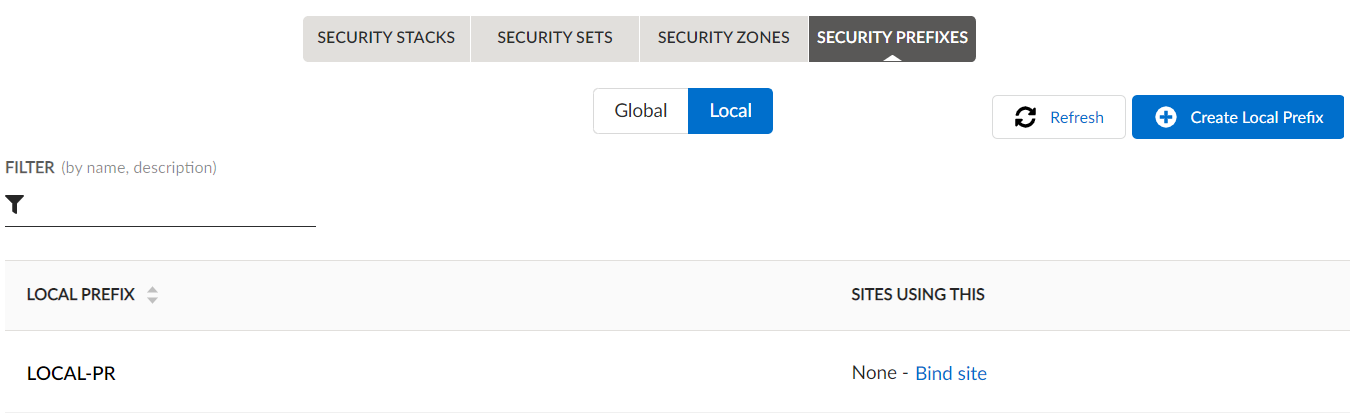Configure Security Prefixes