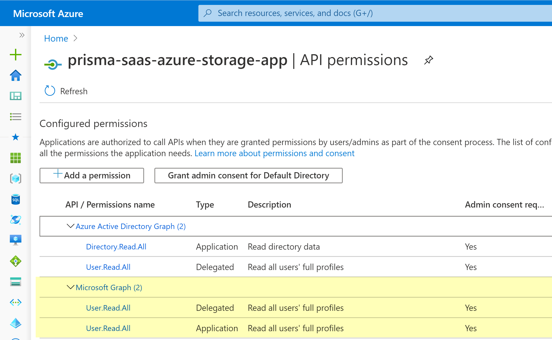 Begin Scanning a Microsoft Azure Storage App