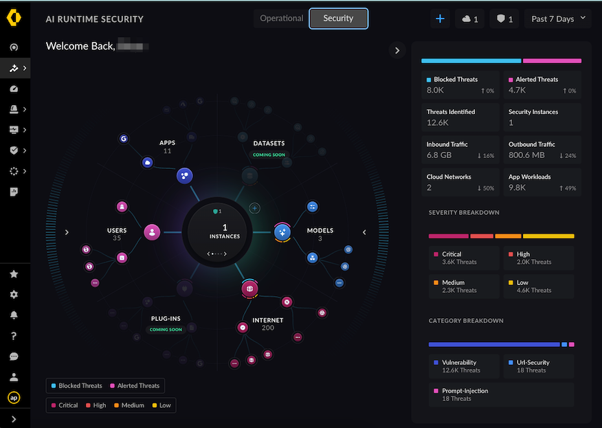 Dashboard: AI Runtime Security