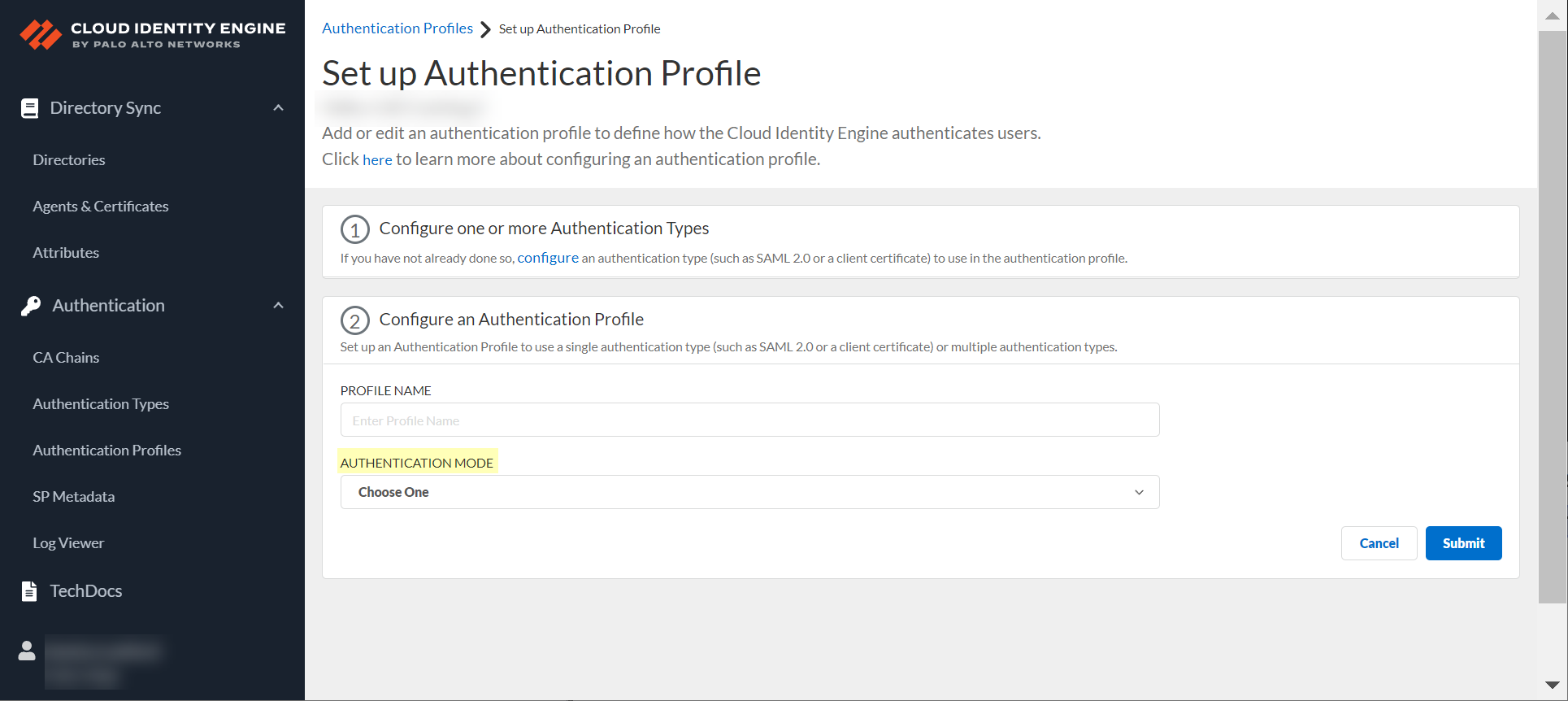 Set Up an Authentication Profile