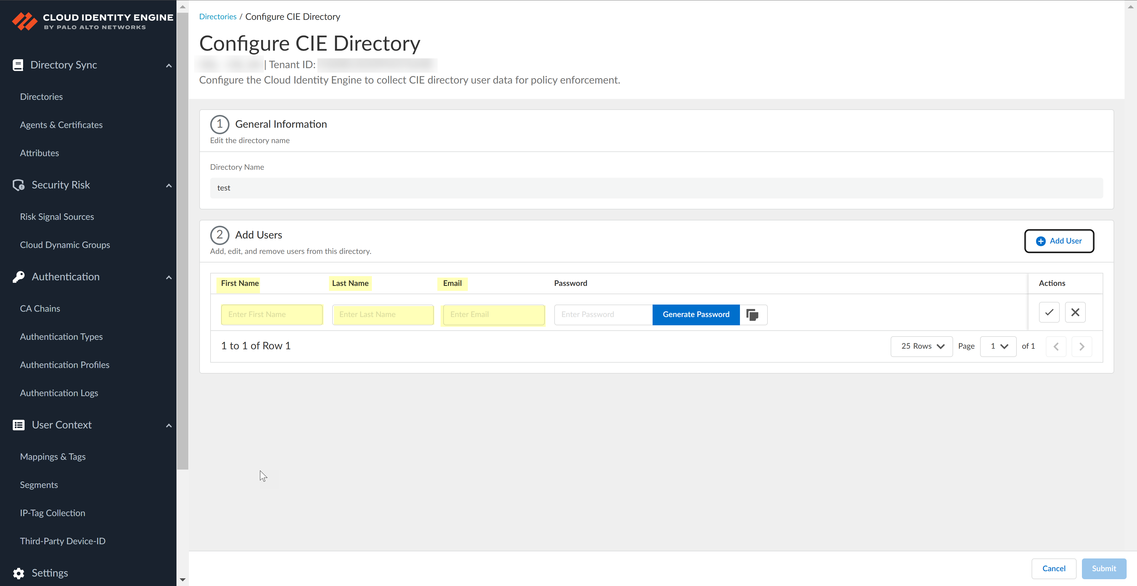 Configure a CIE Directory