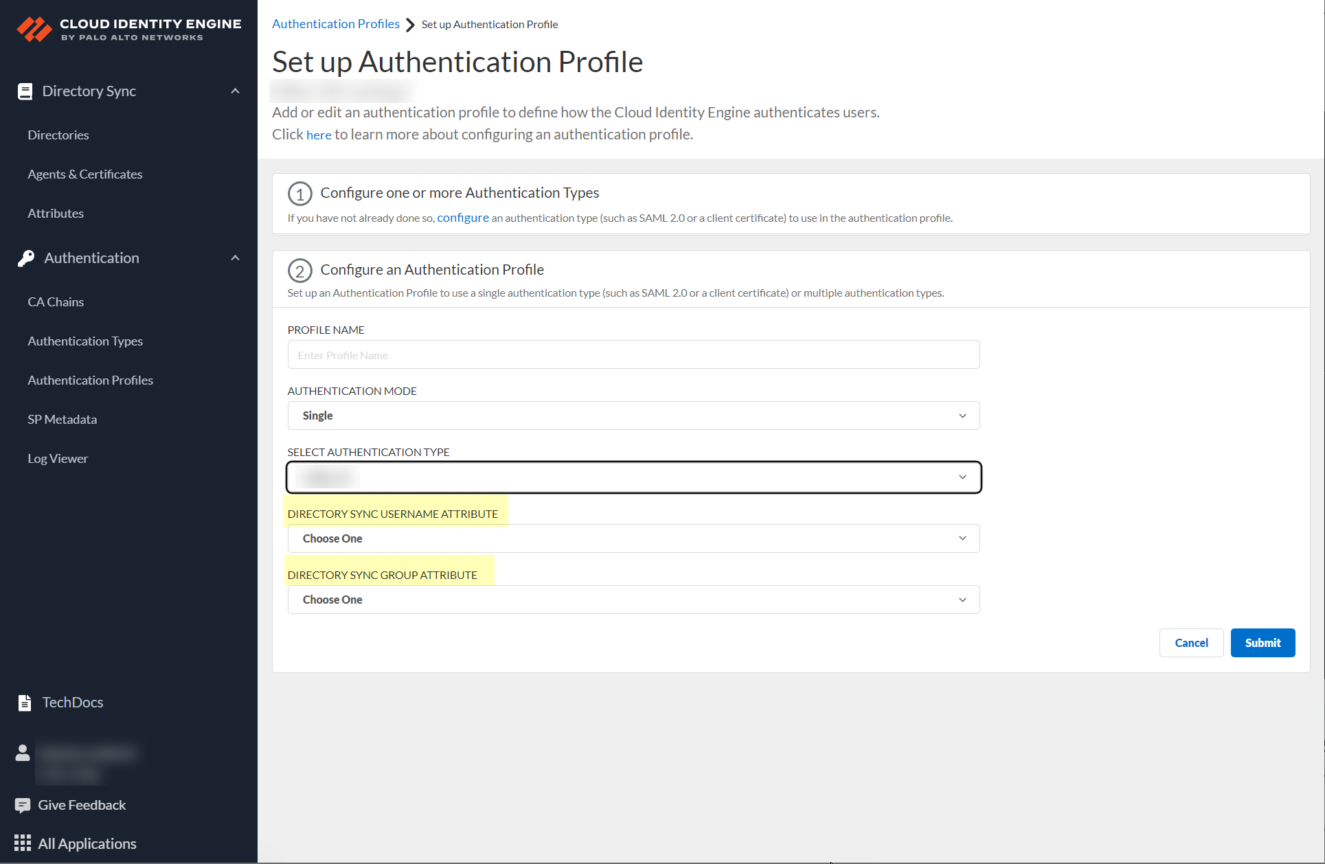 Set Up an Authentication Profile