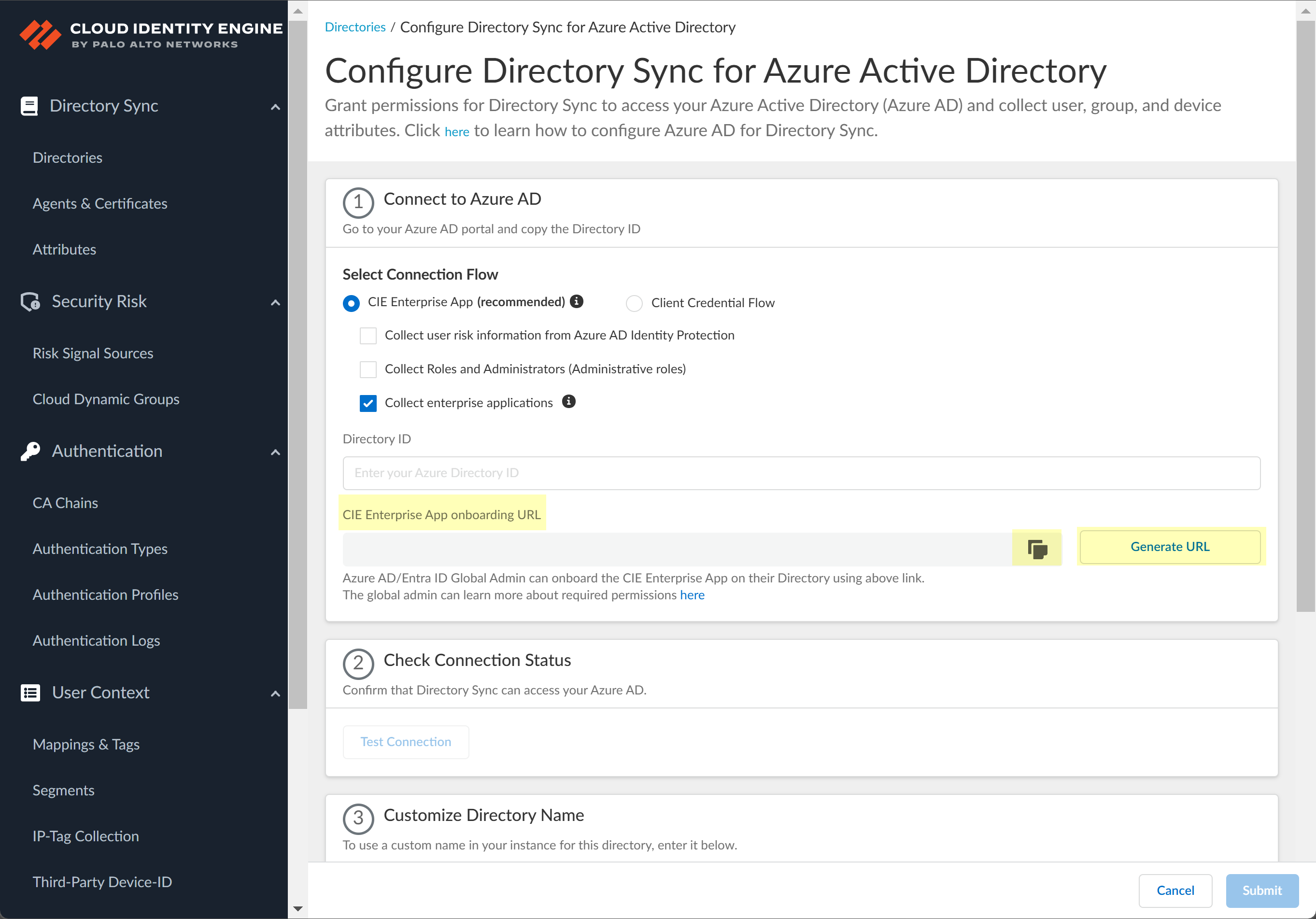 Configure Azure Using the CIE Enterprise App