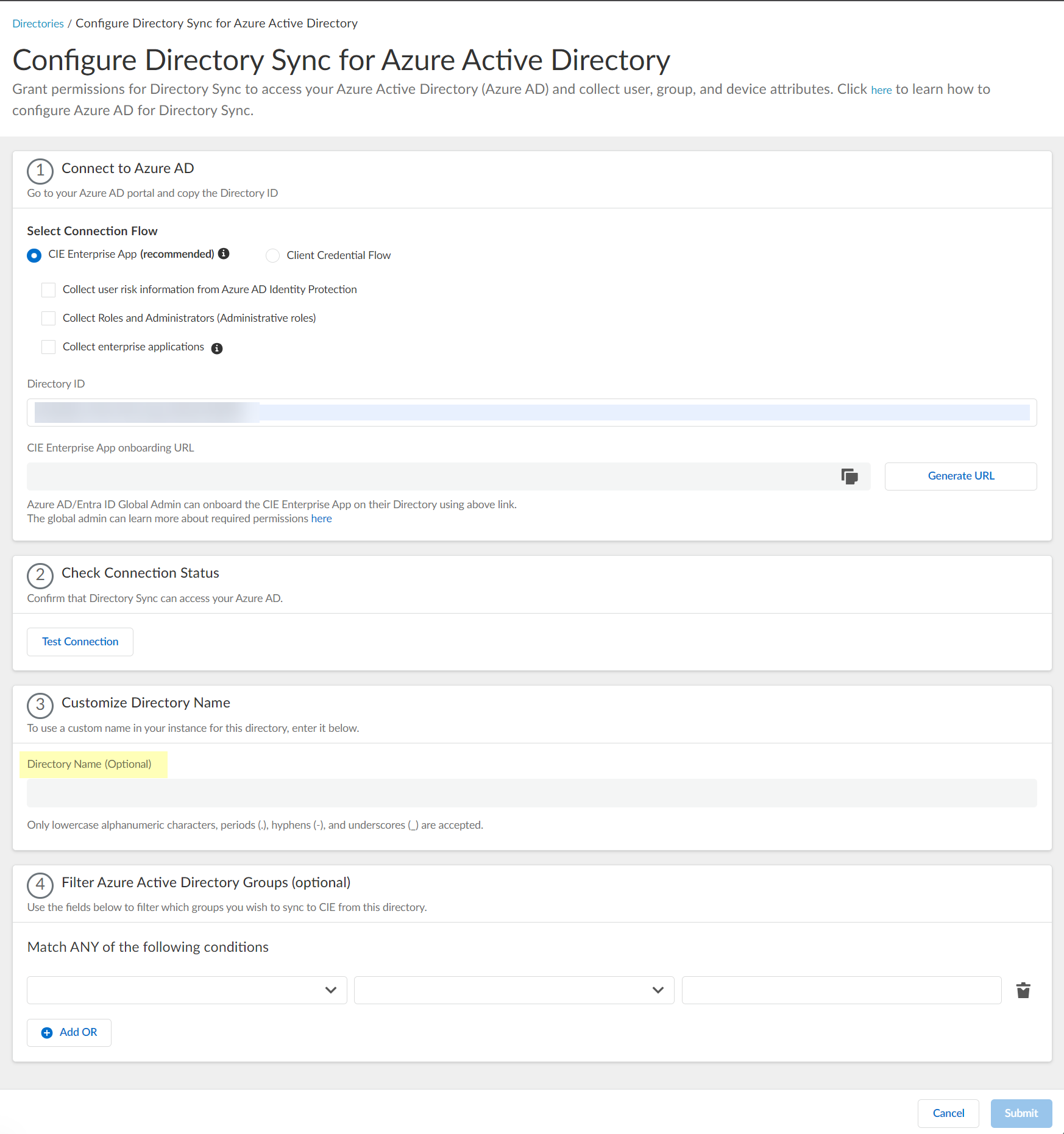 Configure Azure Using the CIE Enterprise App