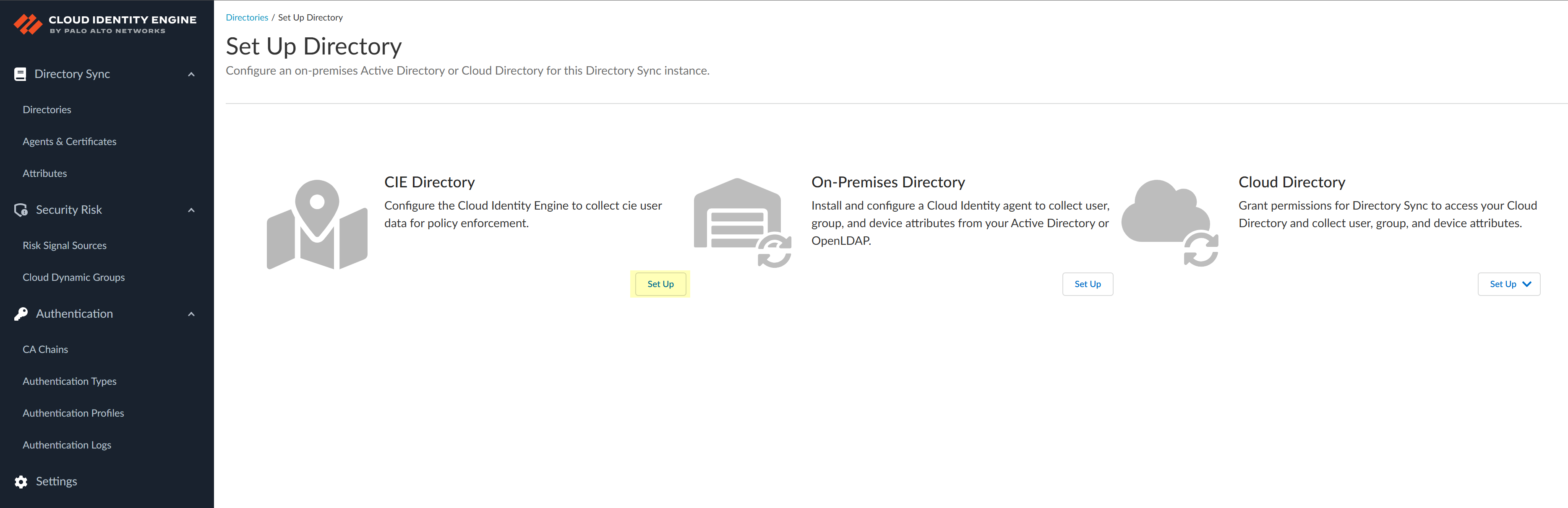 Configure a CIE Directory