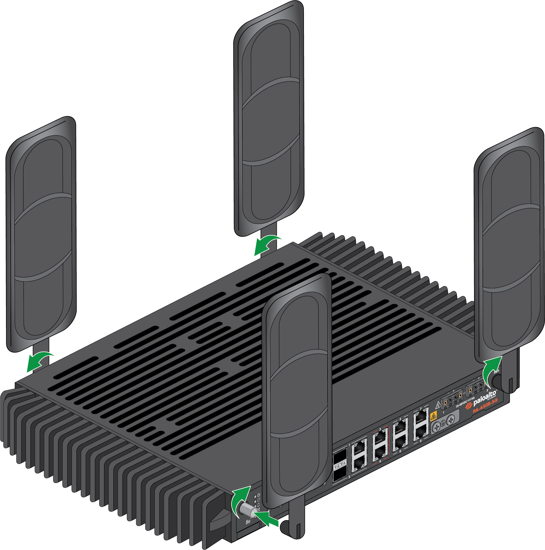 Install Antennas on the PA-400R Series 5G Firewall