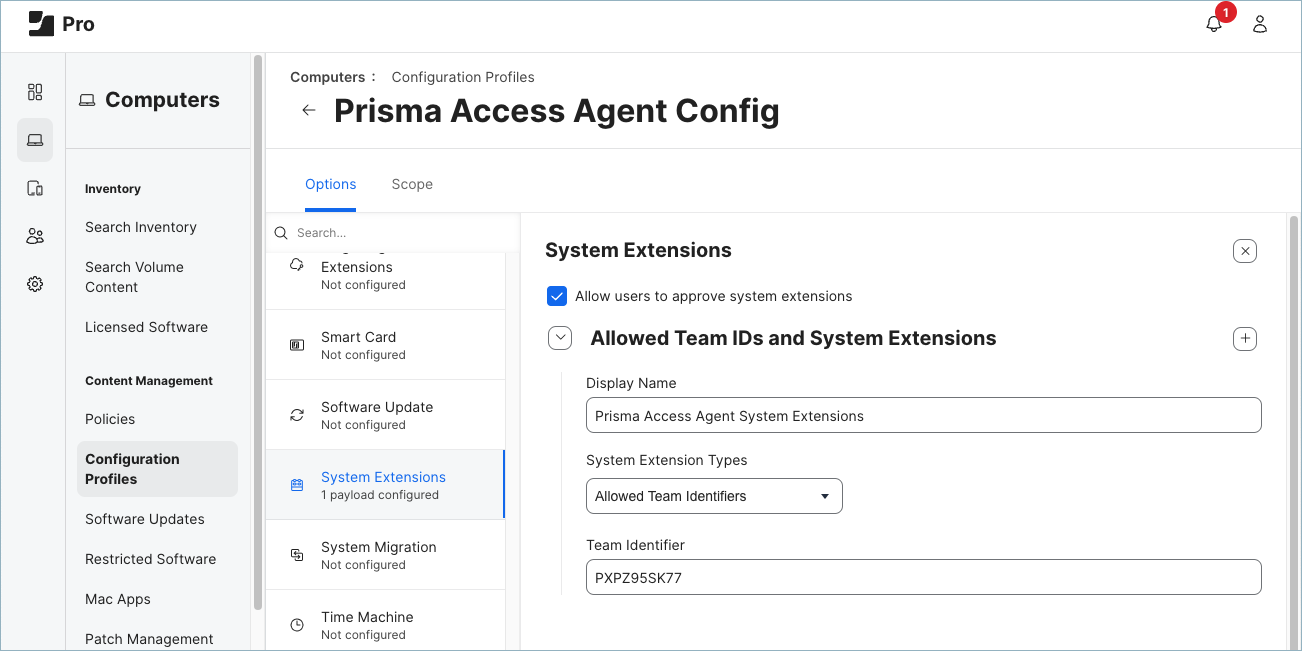 Create a Configuration Profile for Prisma Access Agent
